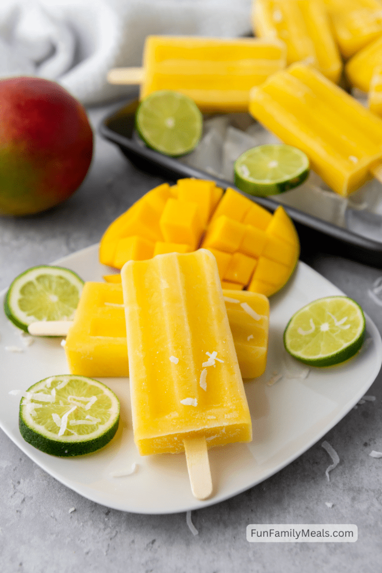 Homemade Mango Coconut Lime Popsicles - Fun Family Meals