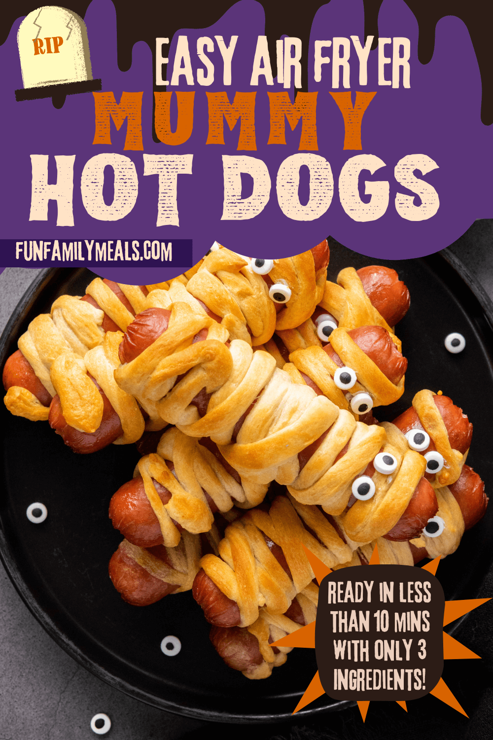 Halloween Air Fryer Mummy Hot Dogs - Fun Family Meals